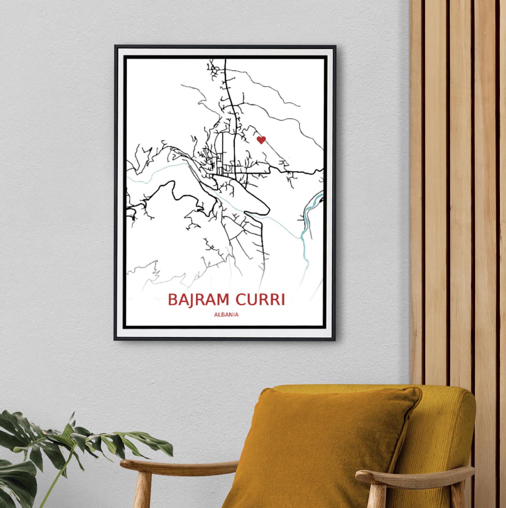 Custom Bajram Curri, Albania Map Poster | High Quality Downloadable ...