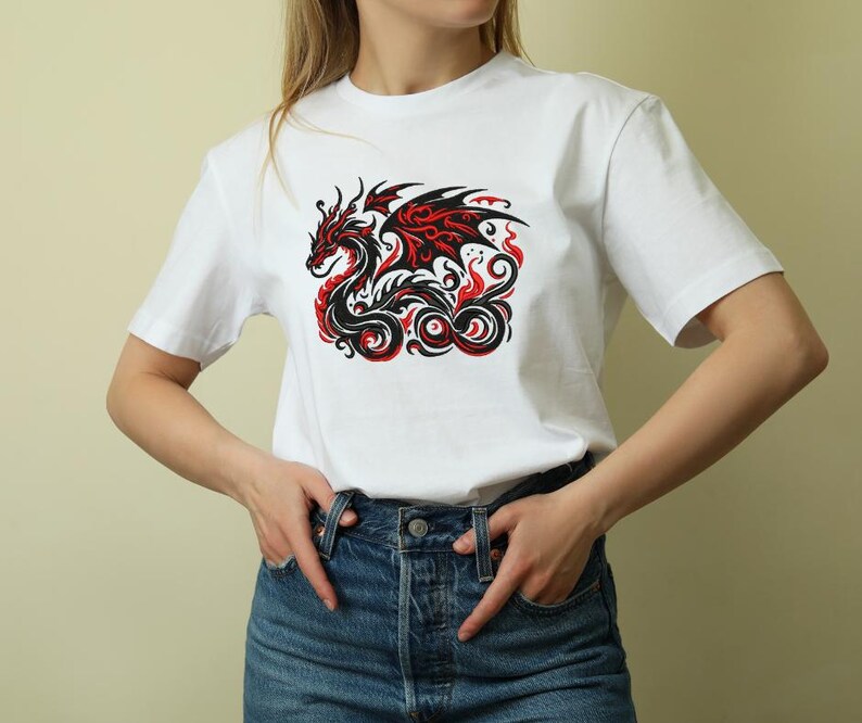 Dragon Embroidery Design, Mini Dragon Design. Dragon Silhouette, Flying ...