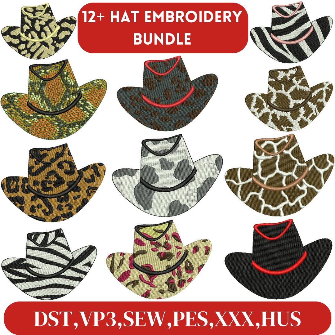 Hat Embroidery Design, Cowboy Hat Embroidery, Cowboy Embroidery, Hat ...