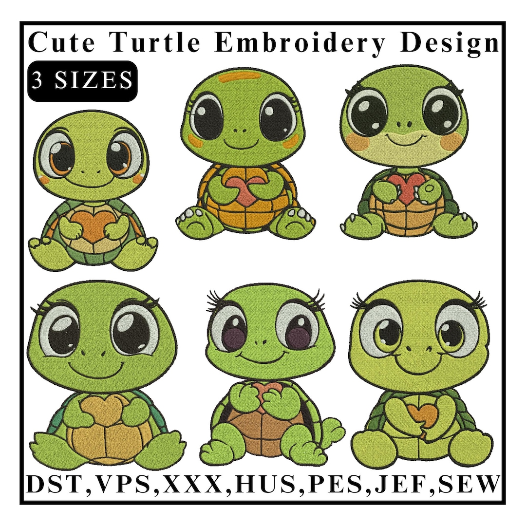 Turtle Embroidery Design, Baby Turtle Embroidery Turtle Design, Turtles ...