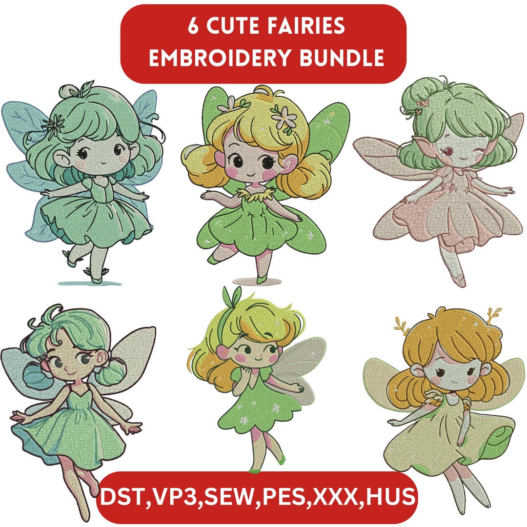 Fairy Embroidery Design, Floral Fairy Embroidery, Tooth Fairy ...