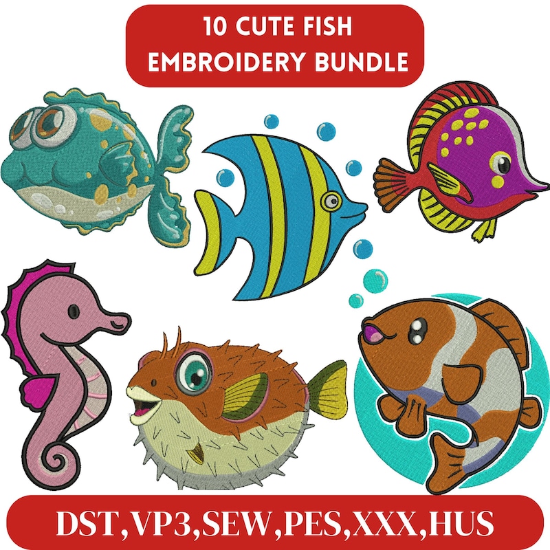 Machine Embroidery Fish - Etsy