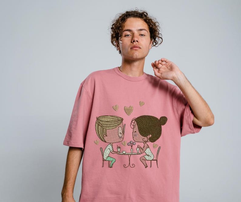 Couple Embroidery Design, Cute Couple Embroidery, Love Birds Embroidery ...