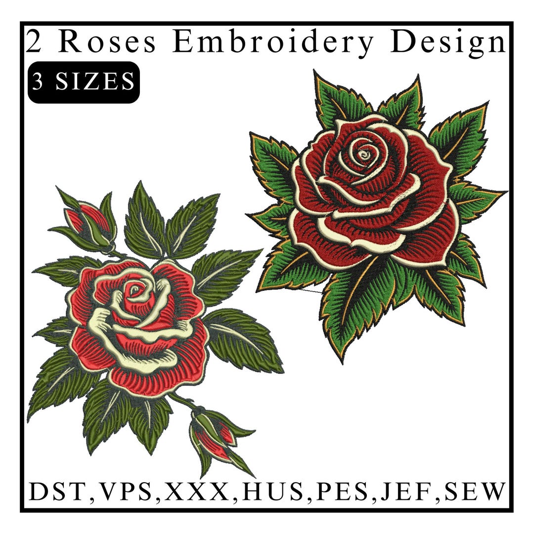 Rose Embroidery Design, Rose Filled Stitch, Mini Rose, Flower ...