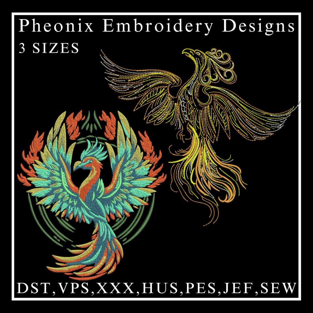 Birds Embroidery Designs, Pheonix Birds Embroidery, Mystic Bird ...