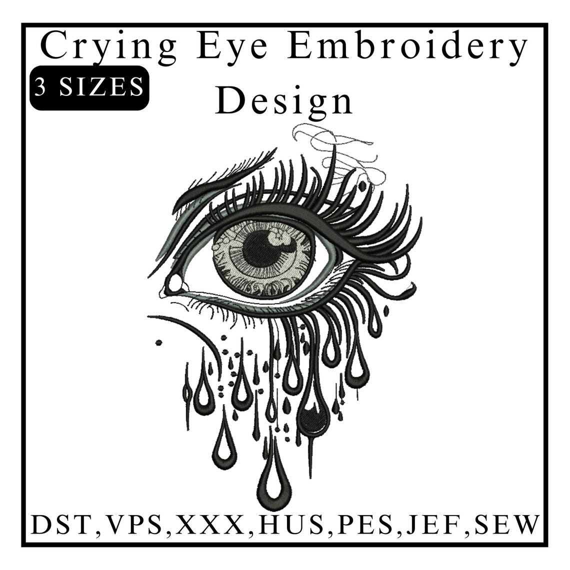 Eye Embroidery Design, Crying Eye Embroidery, Evil Eye Embroidery ...