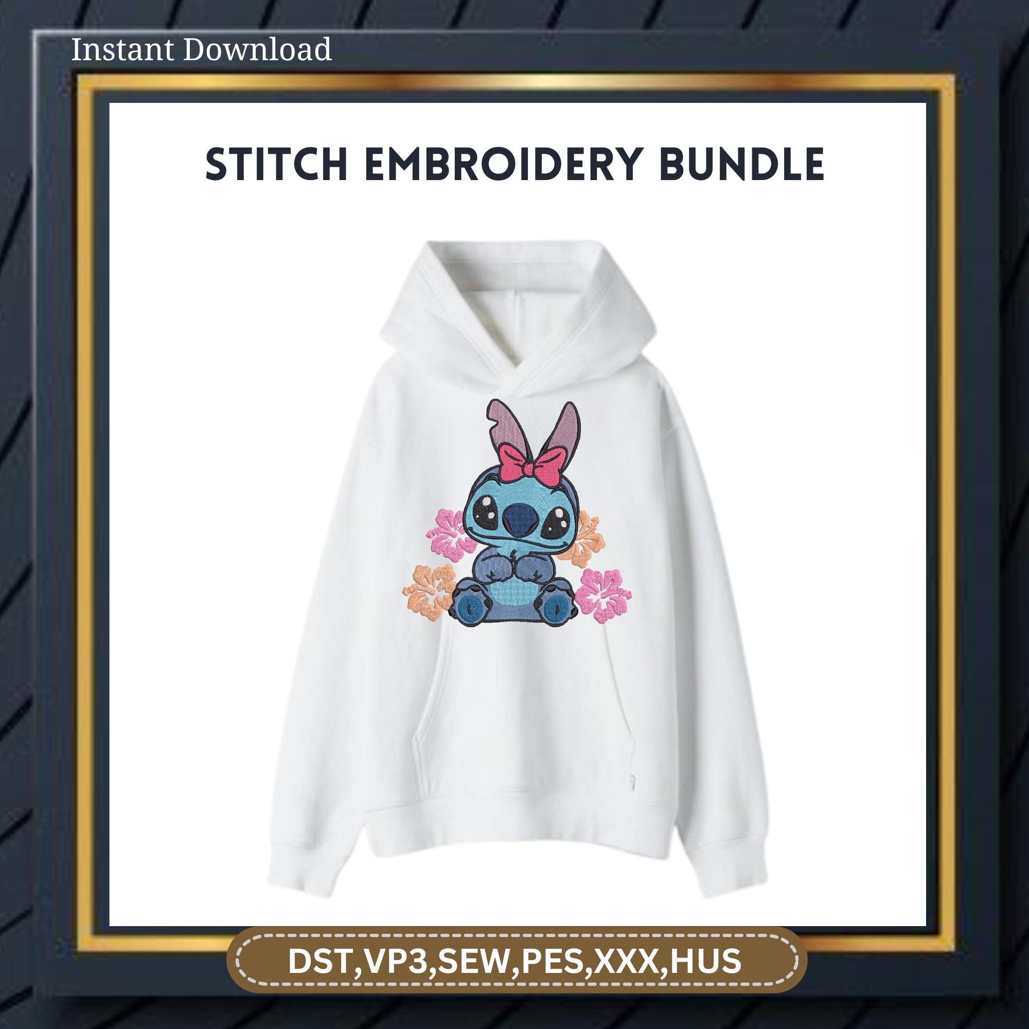 Stitch With Heart Machine Embroidery Design File, Lilo and Stitch ...