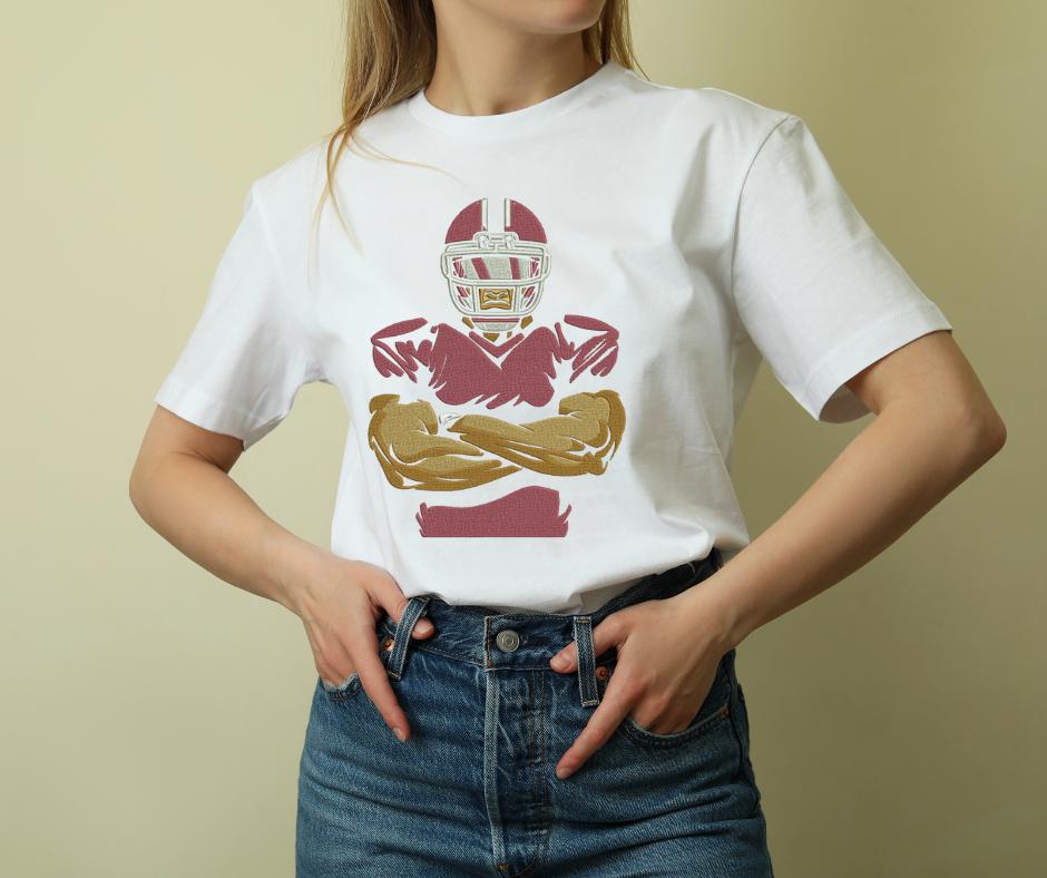 Football Embroidery Design, American Football Embroidery, Football ...