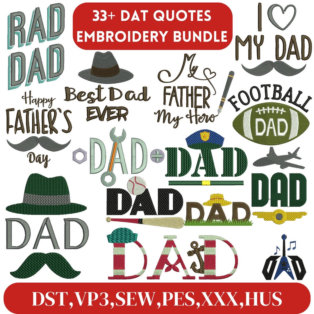 Dad Embroidery Design, Worlds Best Dad Embroidery, Shirt Saying Dad ...