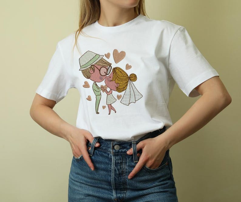 Couple Embroidery Design, Cute Couple Embroidery, Love Birds Embroidery ...