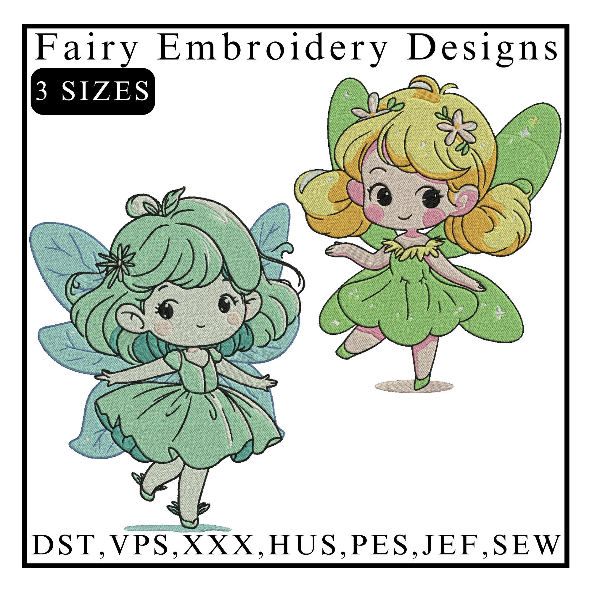Fairy Embroidery Design, Floral Fairy Embroidery, Tooth Fairy ...