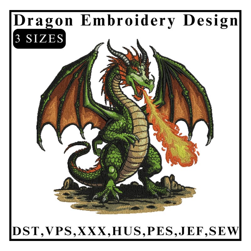 Dragon Embroidery - Etsy