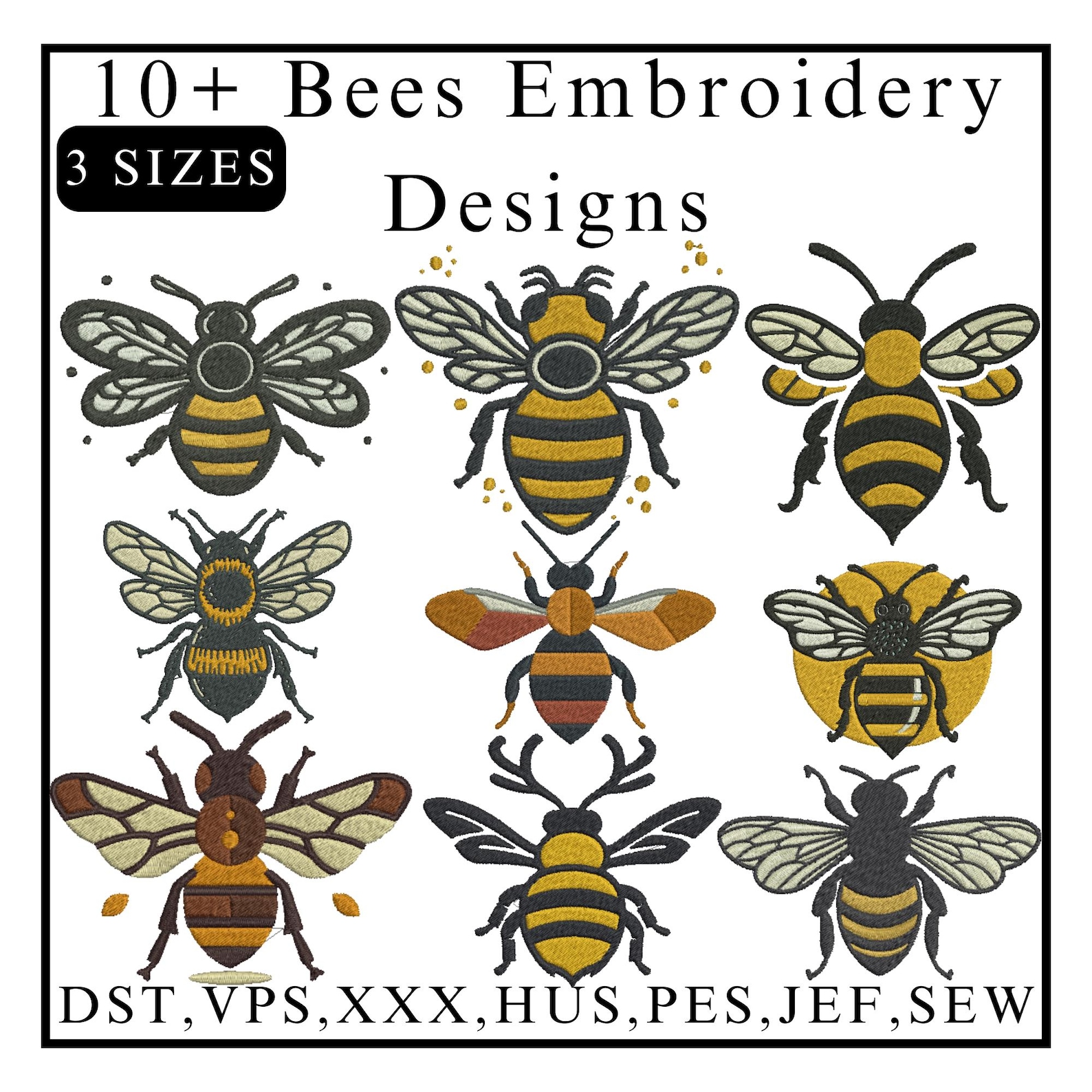 Bee Embroidery Design, Small Bee Embroidery, Beehive Embroidery, Cute ...
