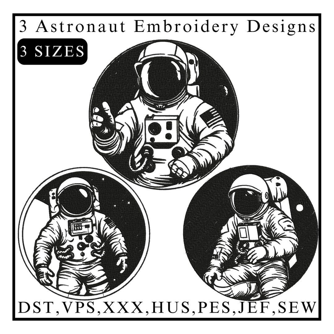 Astronaut Embroidery Design, Space Embroidery, Flying Astronaut ...