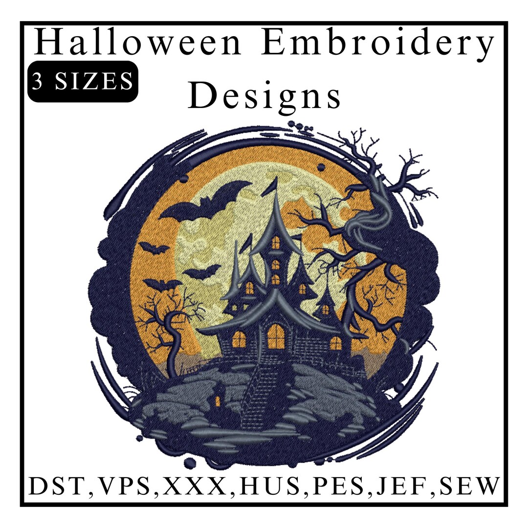 Halloween Embroidery Design, Happy Halloween Embroidery, Halloween ...