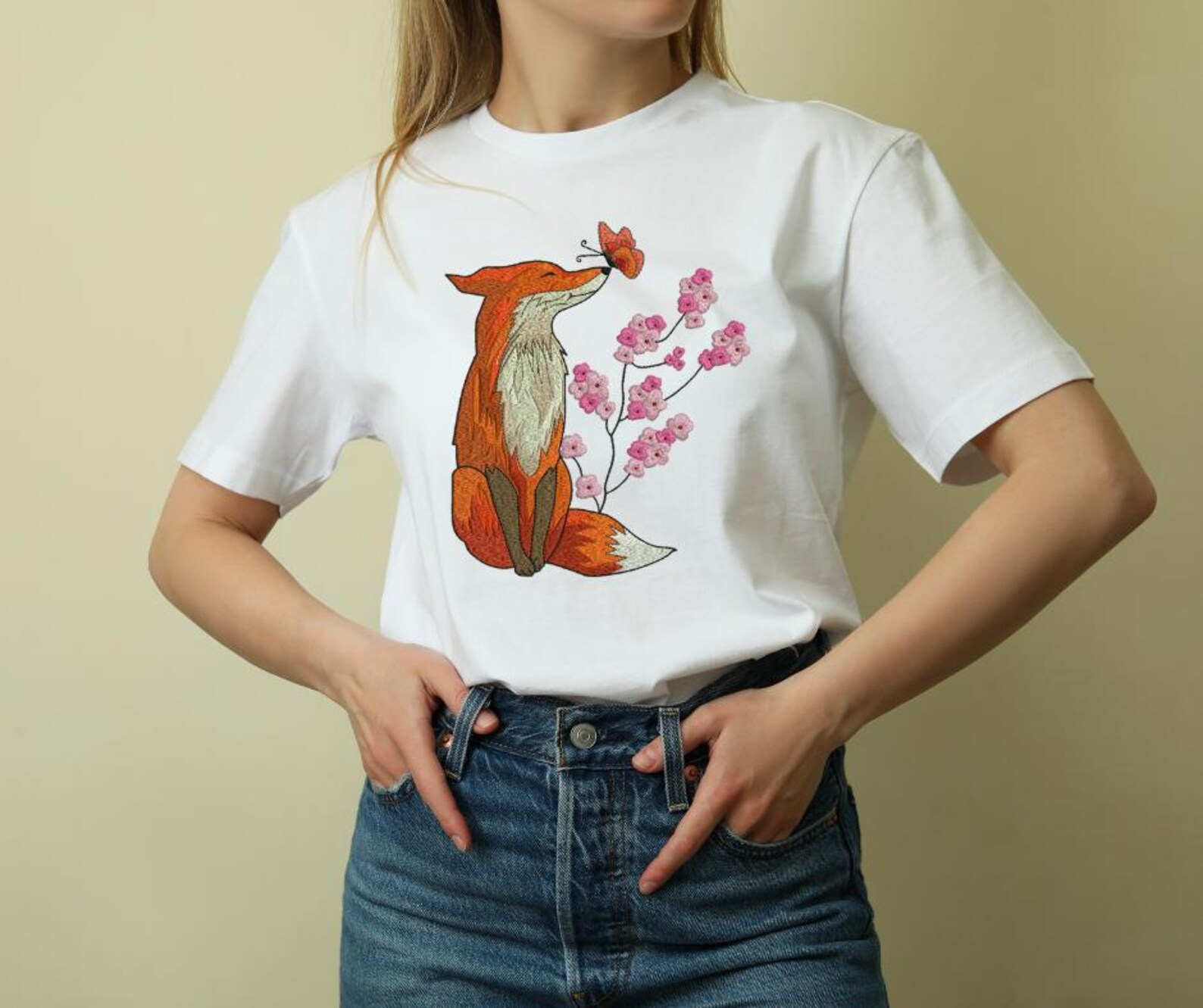 Fox Embroidery Design, Baby Fox Embroidery, Fox in Autumn, Cute Fox ...
