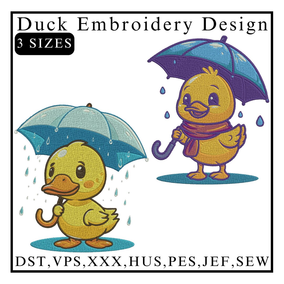Duck Embroidery Design, Baby Duck Embroidery Design, Cute Birds ...