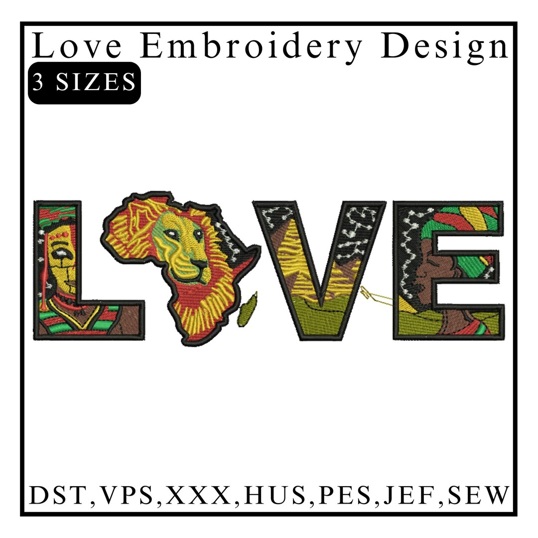 Africa Embroidery Design, Eternal Love for Africa Embroidery, Love ...