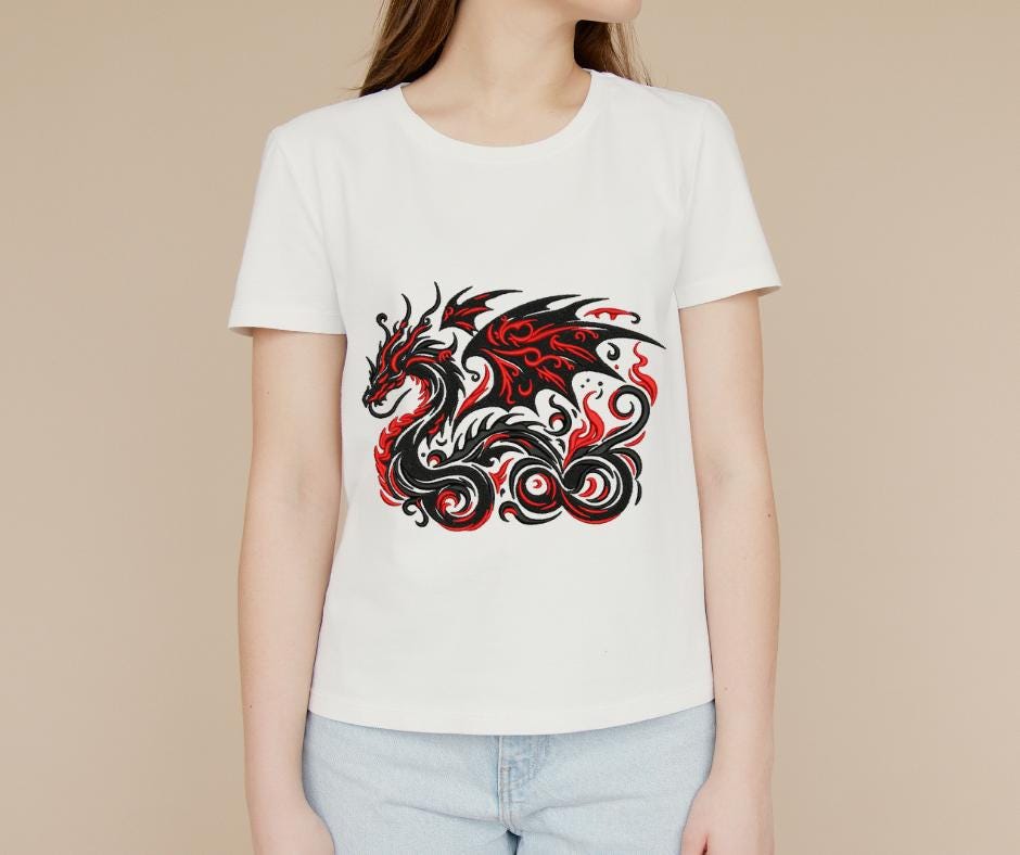 Dragon Embroidery Design, Mini Dragon Design. Dragon Silhouette, Flying ...