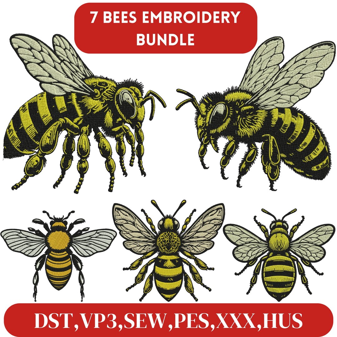 Bee Embroidery Design, Queen Bee Embroidery, Honeybee Embroidery, Mini ...