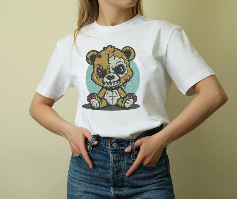 Bear Embroidery Design, Zombie Bear Embroidery, Bear Design, Mini Bear ...
