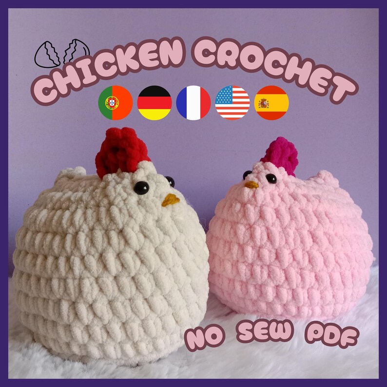 No Sew Chicken Crochet Pattern, Cute Plushy Chicken, Soft Animal Gift ...