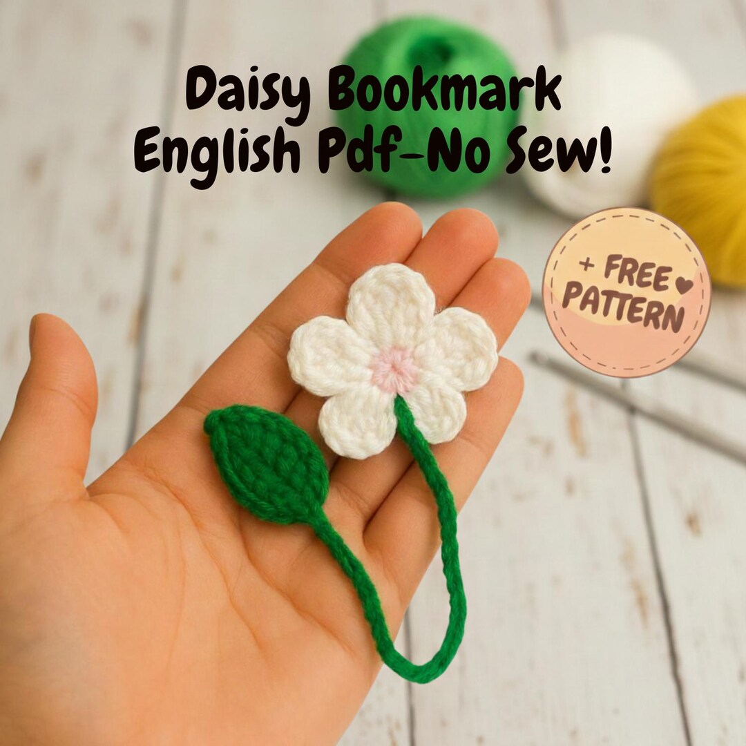 Crochet Daisy Bookmark Pattern: Floral DIY Project (PDF Download) - Etsy