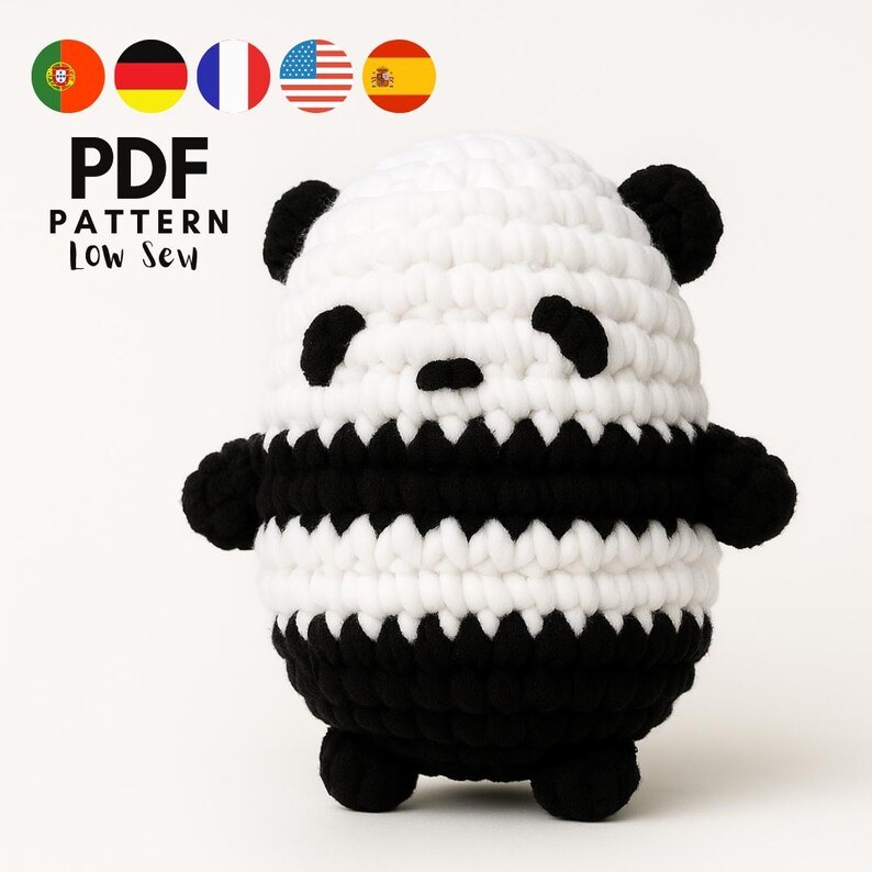 Baby Panda Crochet Pattern: Beginner Amigurumi Plush (PDF Download, 5 ...