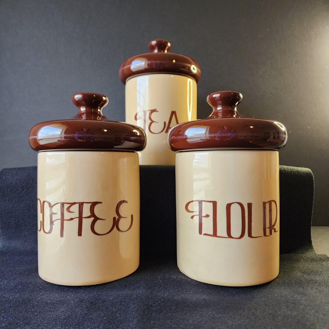 Vintage MCM Kitchen Storage Containers From the 1970's. Tea, Coffee ...