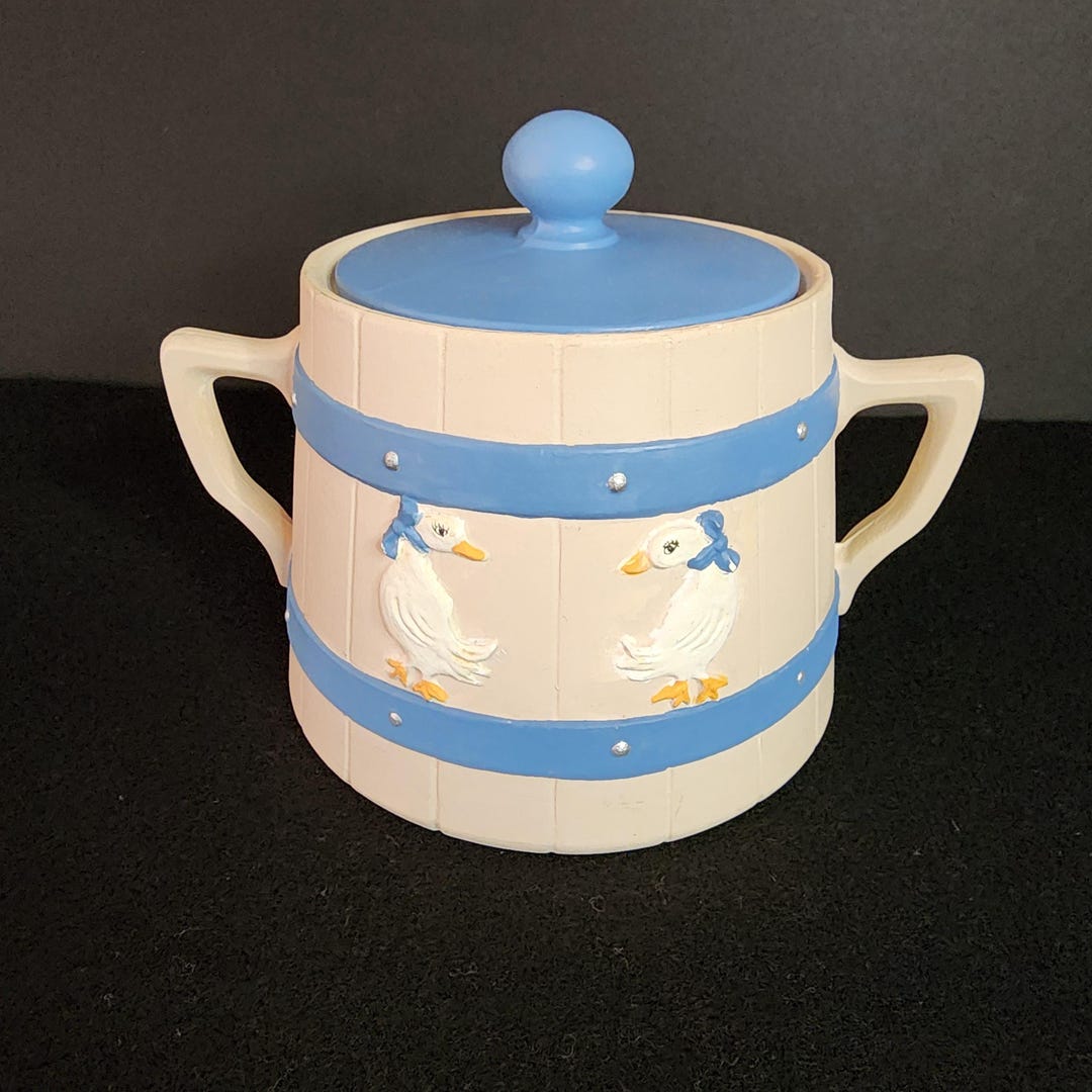 1980's Blue Ribbon Geese Sugar Container, Vintage Nostalgia - Etsy