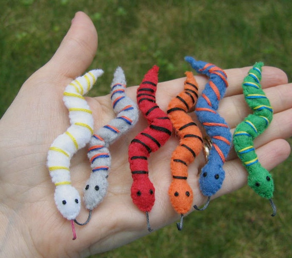 Blue Snake Stuffed Animal Miniature Felt Plushie Snake and - Etsy