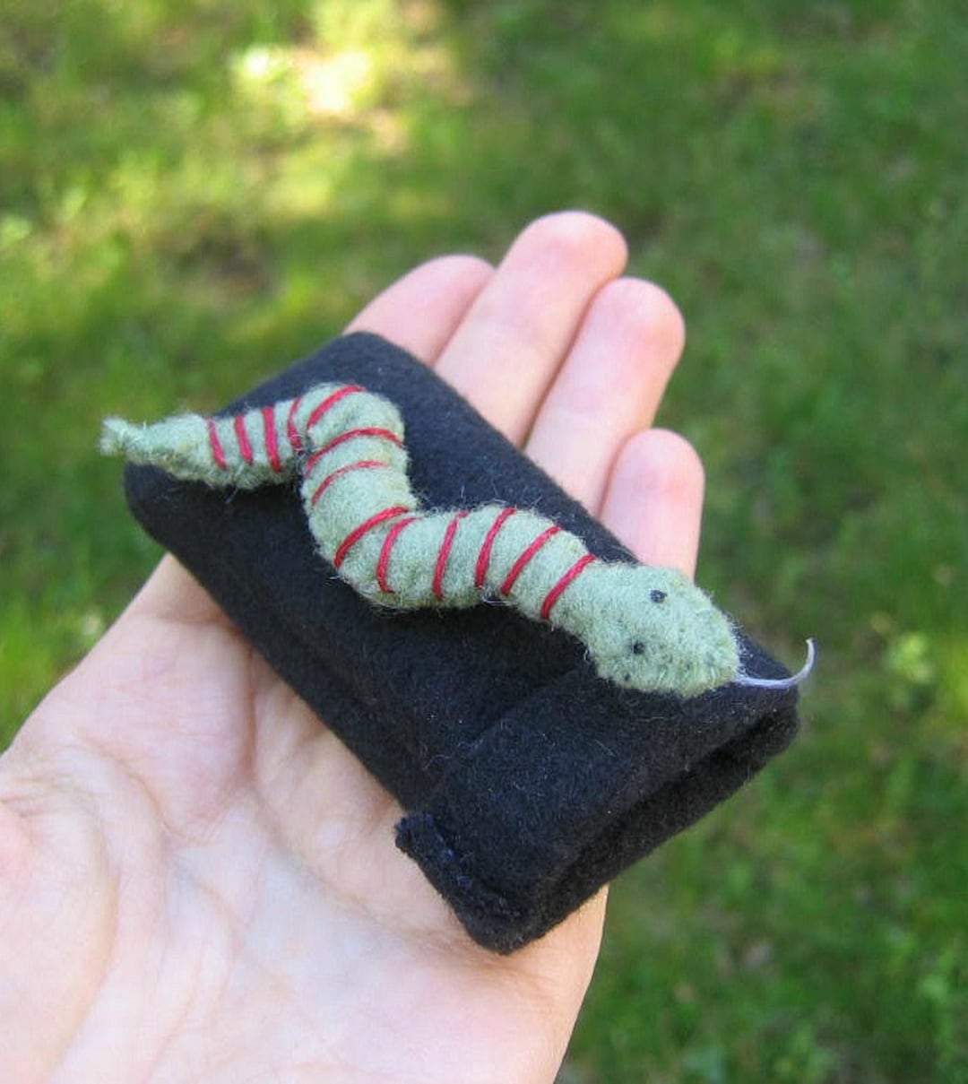 Tiny Felt Snake Playset With Sleeping Bag, Miniature Stuffed Animal ...