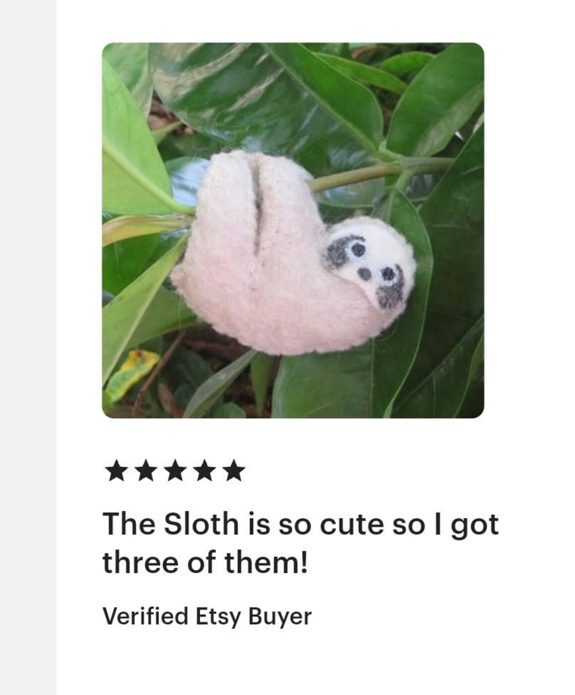 Sloth Stuffed Animal, Miniature Felt, Rain Forest Animal, Sloth Hugger ...