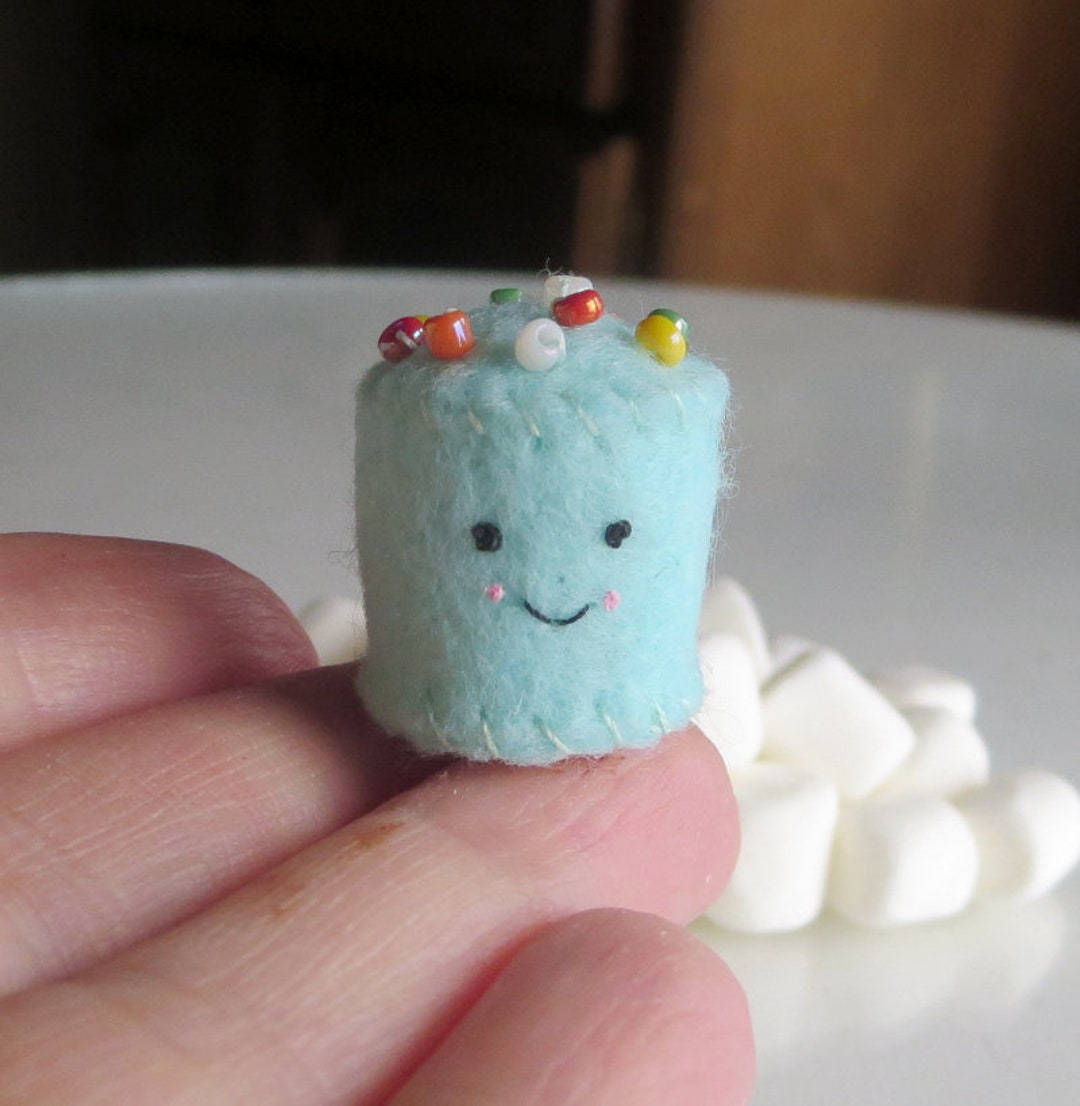 Cute Mini Marshmallow With Sprinkles and a Smile, Hand-stitched Felt ...