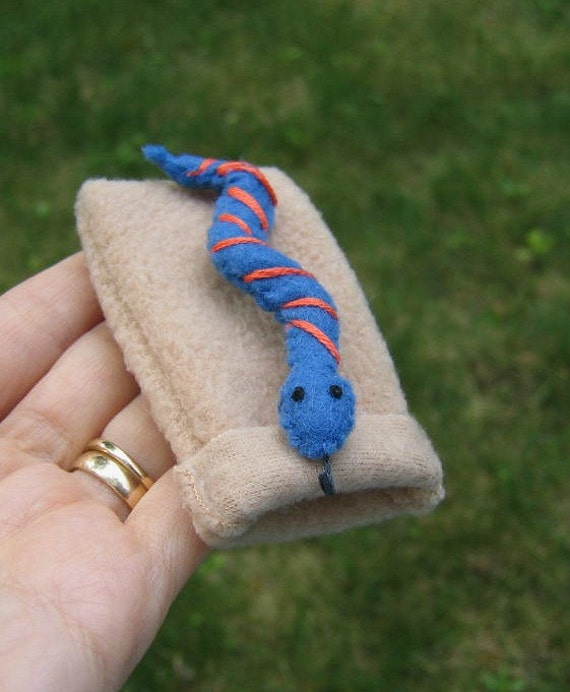Blue snake stuffed animal miniature felt plushie snake and | Etsy