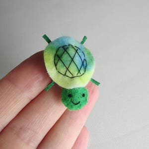 Turtle Stuffed Animal Miniature Felt Plush- Playset -blue Tie Dye ...
