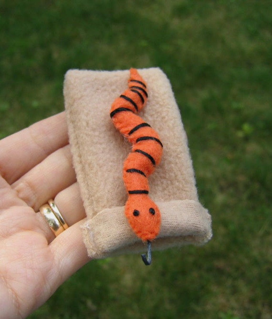 Orange Snake Stuffed Animal Miniature Felt Plushie Snake and Sleeping ...
