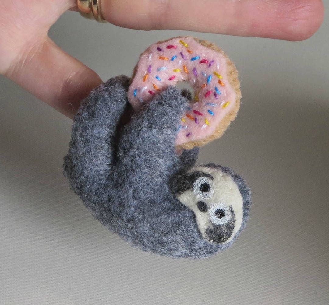 Sloth Stuffed Animal With Rainbow Sprinkles Frosted Doughnut - Etsy