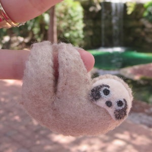 Sloth Stuffed Animal, Miniature Felt, Rain Forest Animal, Sloth Hugger ...