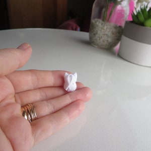 Tiny White Cat Miniature Felt Stuffed Animal , Tiny Felt Animal ...