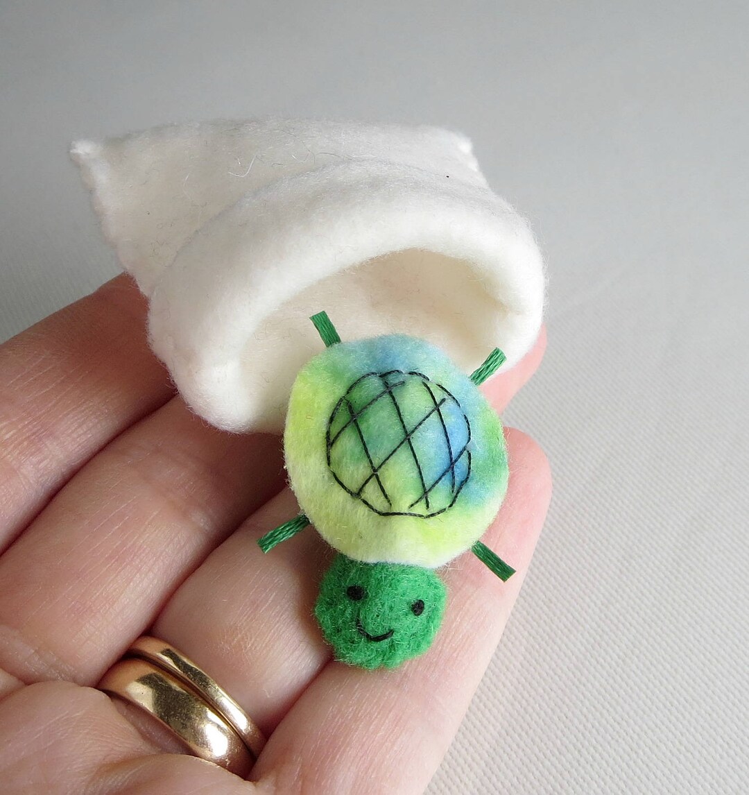 Turtle Stuffed Animal Miniature Felt Plush- Playset -blue Tie Dye ...