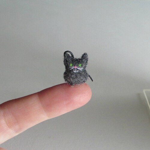 Tiny Cat Stuffed Animal Miniature Felt Kitty Handmade Plush - Etsy
