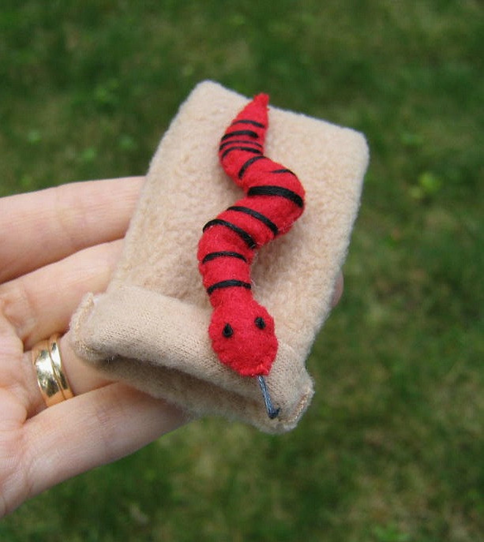 Red snake stuffed animal miniature felt plushie snake and | Etsy