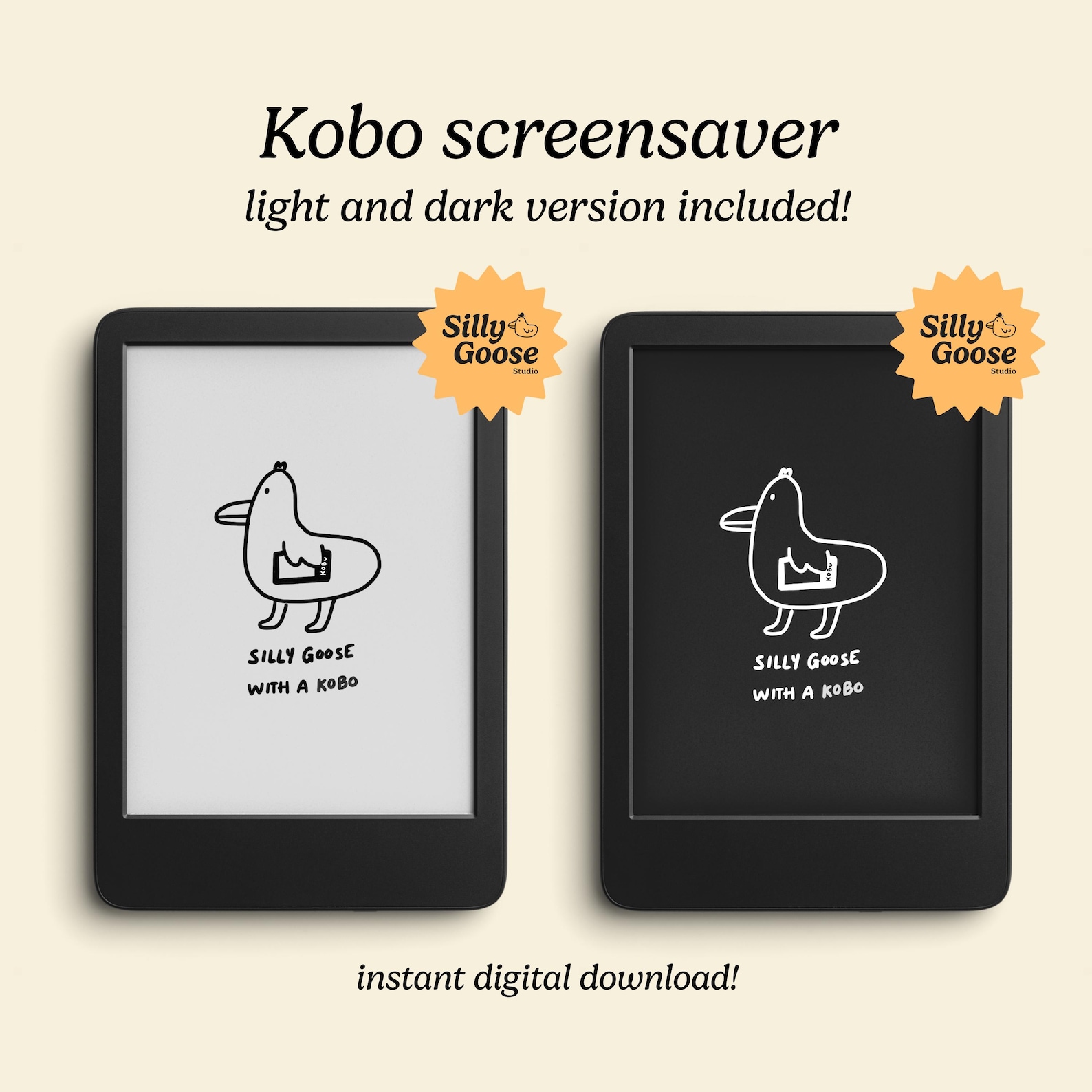 Kobo Screensaver Silly Goose, Funny Book Wallpaper, Cute Lockscreen ...