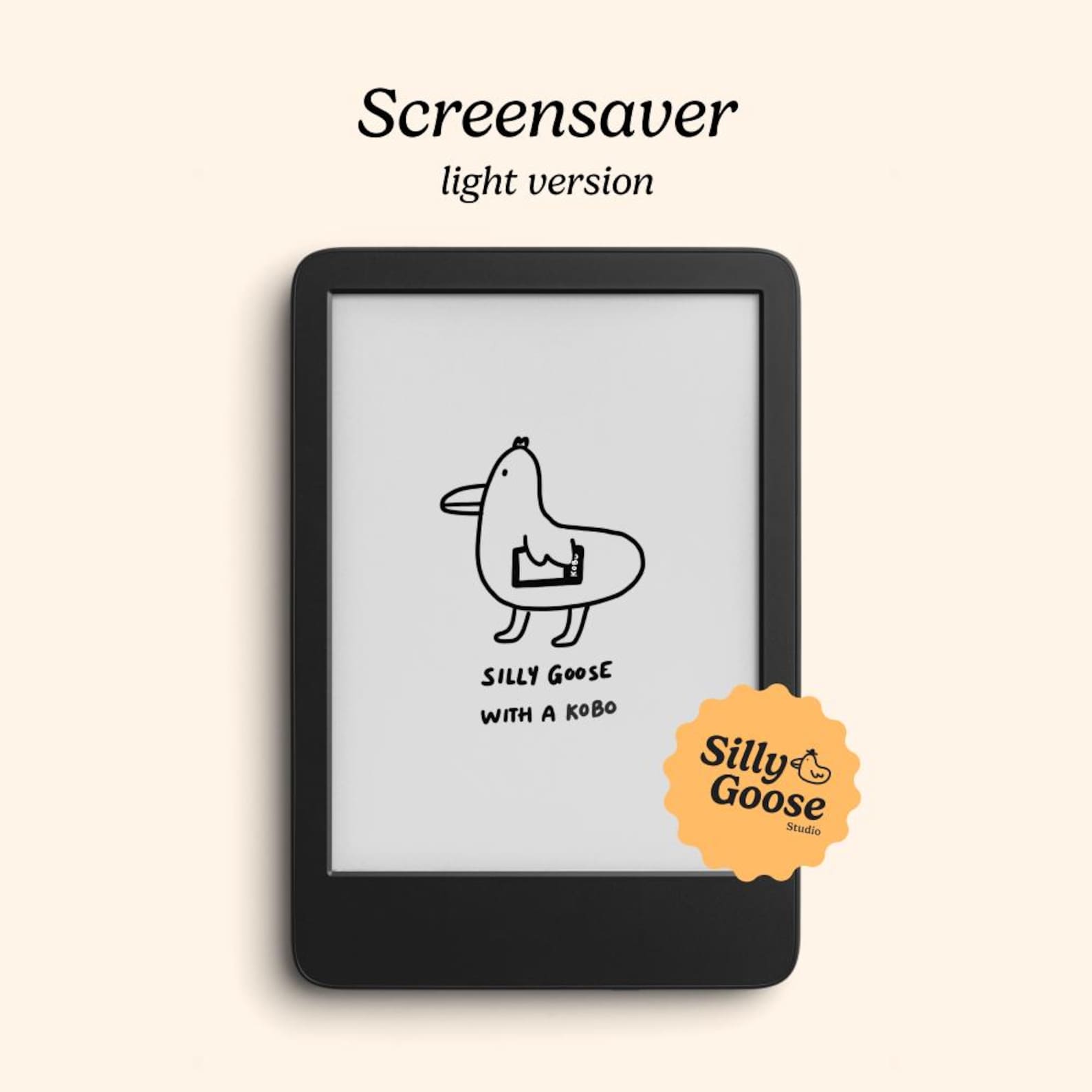 Silly Goose Kobo Screensaver: Funny Ereader Wallpaper (digital Download ...