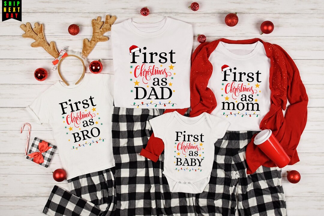 Family Christmas Tee Set,matching First Christmas as Mom Dad Baby Bro ...