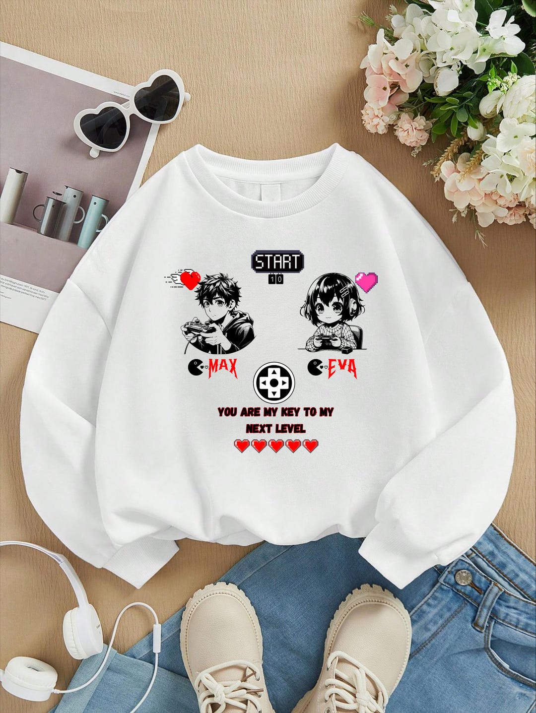 Gamer Couple Hoodie,couple Matching Sweatshirts,gamer Brother Hoodie ...