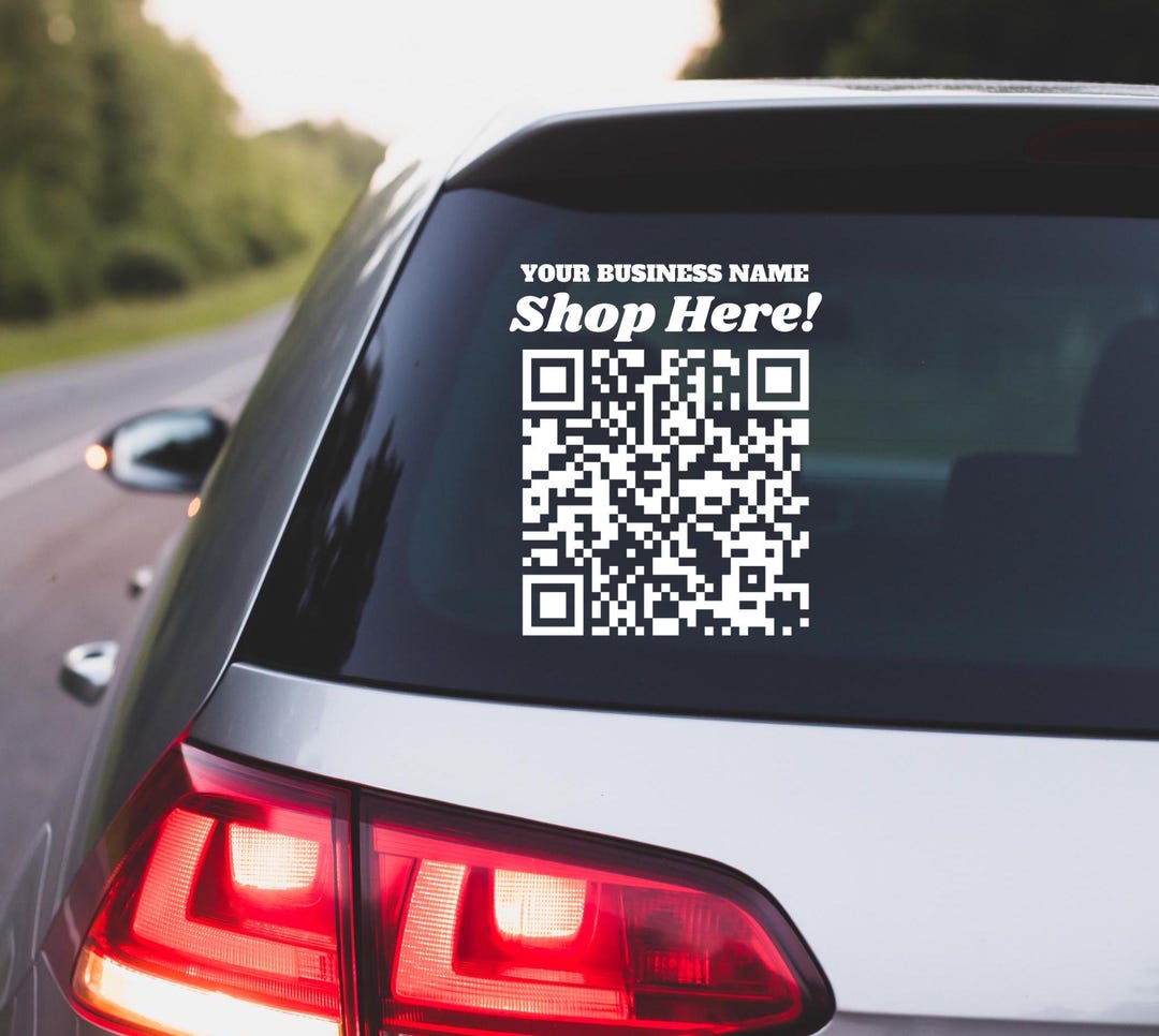 Custom QR Code Car Decal Business Logo Sticker Vinyl Window Decal ...
