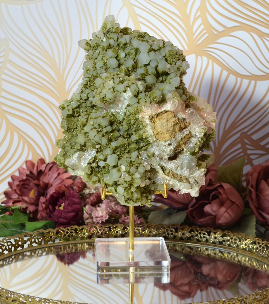 Epidote Fairy Forest Quartz Crystal Cluster With Chlorite Statement ...