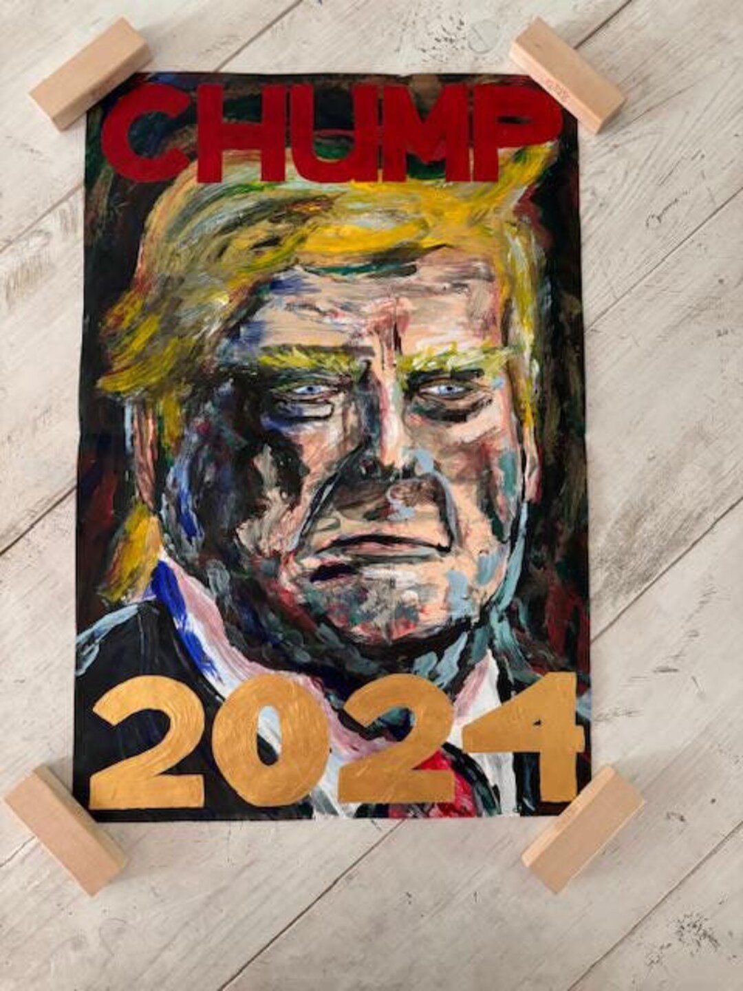 Fight A.I. 2024 Trump Campaign Poster Acrylic Original Chump - Etsy